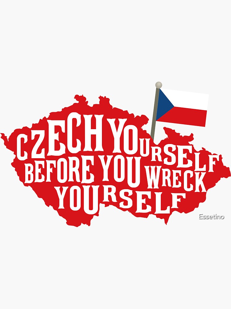 "Funny Czech Republic Czech Flag Prague Slovak " Sticker for Sale by ...