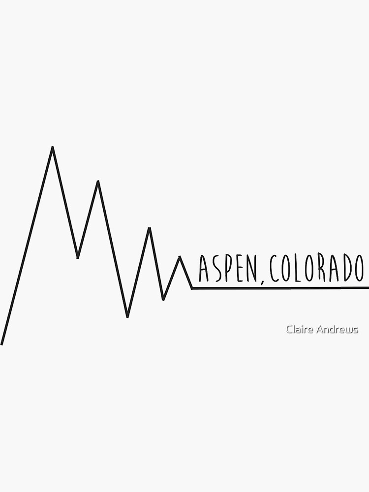 "Aspen Colorado Mountain Sticker" Sticker for Sale by Claireandrewss ...