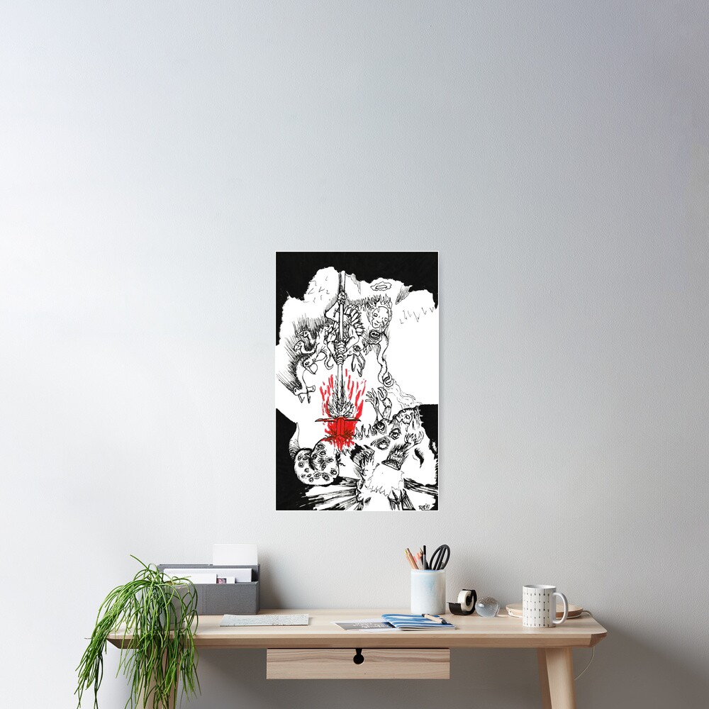 "Archangel Michael casting Lucifer out of Heaven" Poster by rdickinson ...