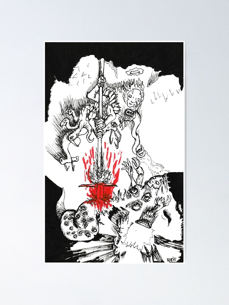 "Archangel Michael casting Lucifer out of Heaven" Poster by rdickinson ...