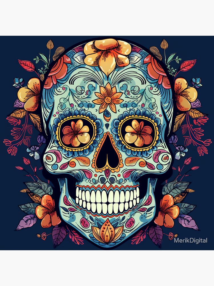 "Sugar Skull Design: A Unique Day of the Dead Design" Sticker for Sale ...