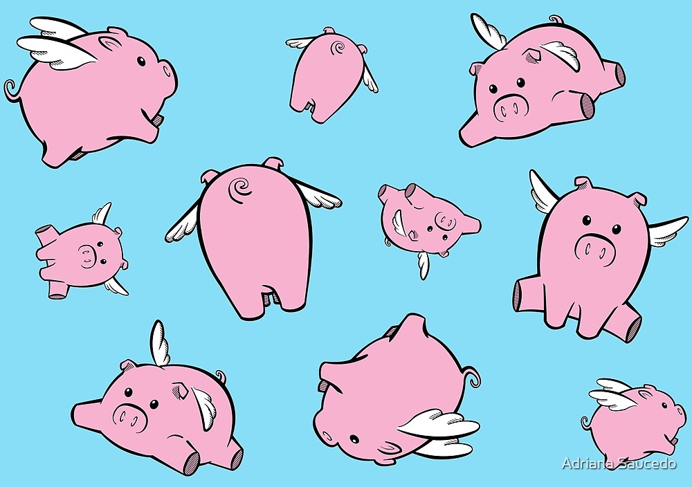 "Flying Pigs Pattern" by Adriana Saucedo | Redbubble