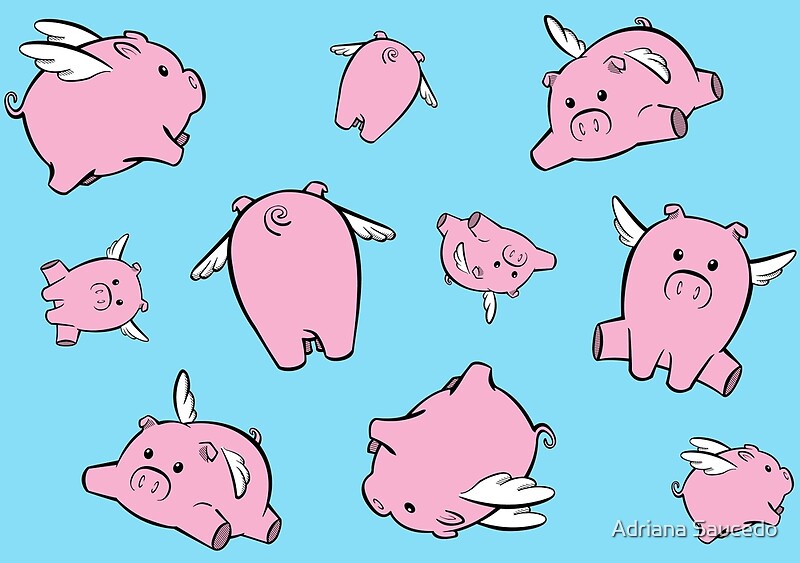 "Flying Pigs Pattern" by Adriana Saucedo | Redbubble