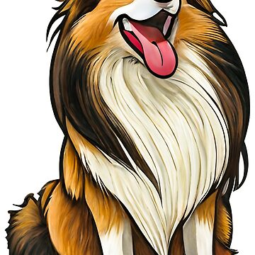 "Sheltie Lover - I love my Sheltie cute cartoon sticker critter. A ...