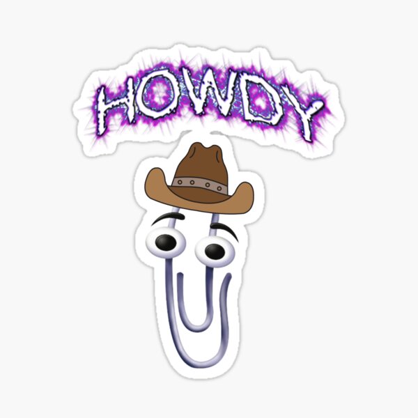 "Cowboy Clippy" Sticker for Sale by fancyvoid | Redbubble