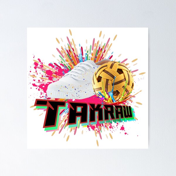 "Retro Style Sepak Takraw sticker, T-Shirt etc." Poster for Sale by ...