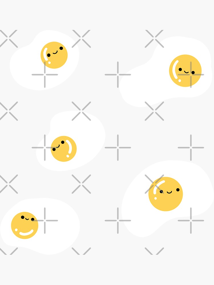 "Smiley Fried Egg Sticker Sheet, Sticker Pack" Sticker for Sale by ...