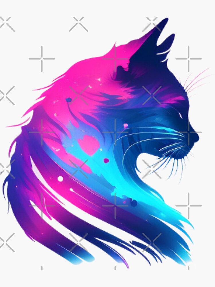"Gradient Blue and Pink Cat Logo - Modern and Playful Design V.4 ...