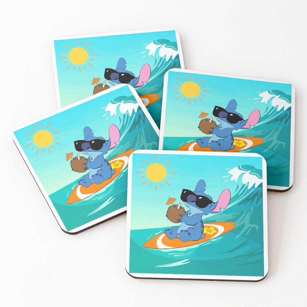 "Stitch - surfing poster" Sticker for Sale by Scenic | Redbubble