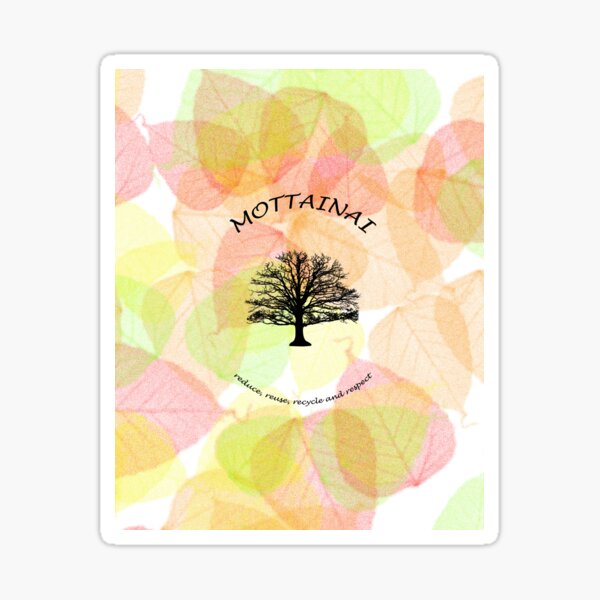 "Mottainai philosophy tree and leaves 2" Sticker for Sale by ...