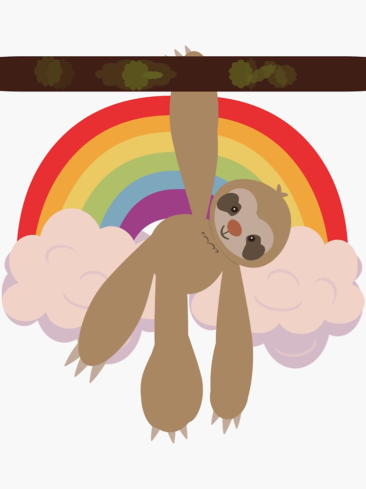 "Sloth just hanging in there." Sticker for Sale by Day10Machine | Redbubble