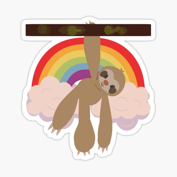 "Sloth just hanging in there." Sticker for Sale by Day10Machine | Redbubble