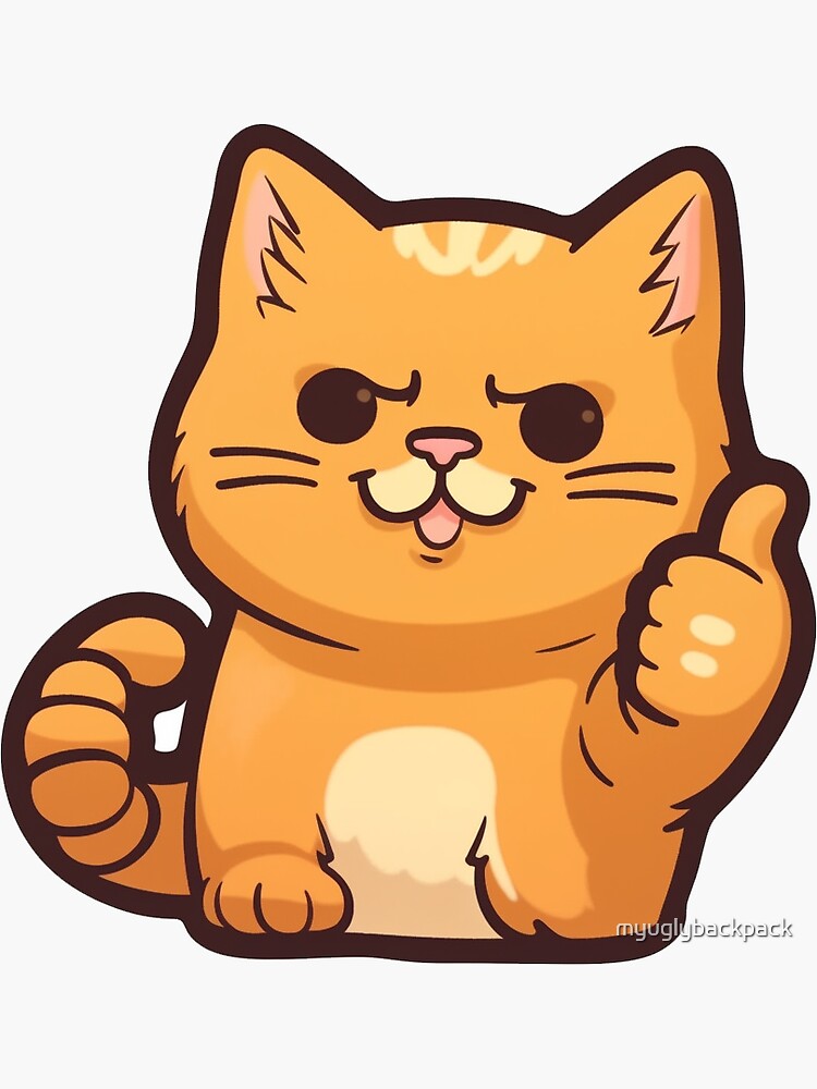 "Cat thumb up" Sticker for Sale by myuglybackpack | Redbubble