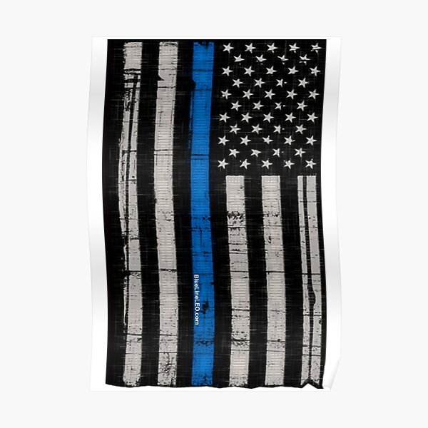 "Police blue line Flag" Poster by thelight | Redbubble