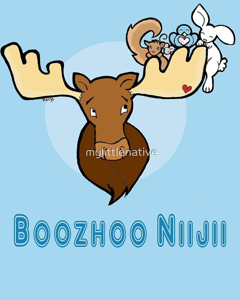 "Boozhoo Niijii" by mylittlenative | Redbubble