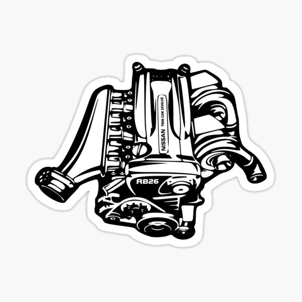 "RB26DETT Engine" Sticker for Sale by SpeedTees | Redbubble
