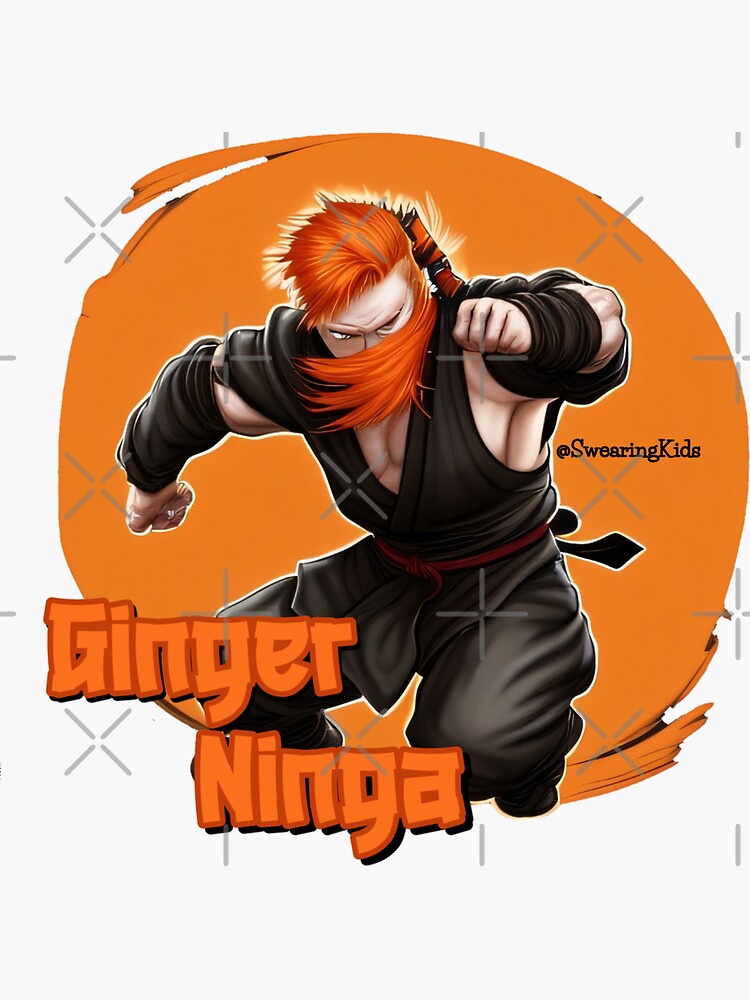 "Ginger Ninja" Sticker for Sale by SwearingKids | Redbubble