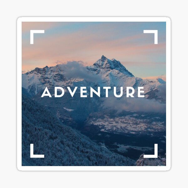 "ADVENTURE MOUNTAINS" Sticker for Sale by coryburkhart | Redbubble