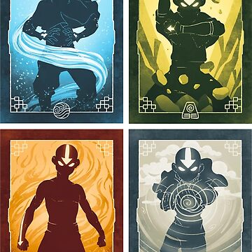"Avatar: The Last Airbender - avatar aang 4 elements illustration ...