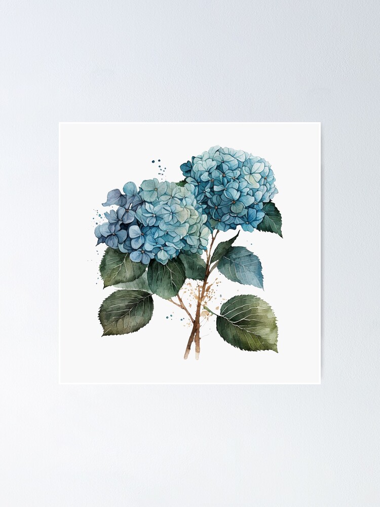 "Watercolor Hydrangea" Poster for Sale by Yeamie-Boutique | Redbubble
