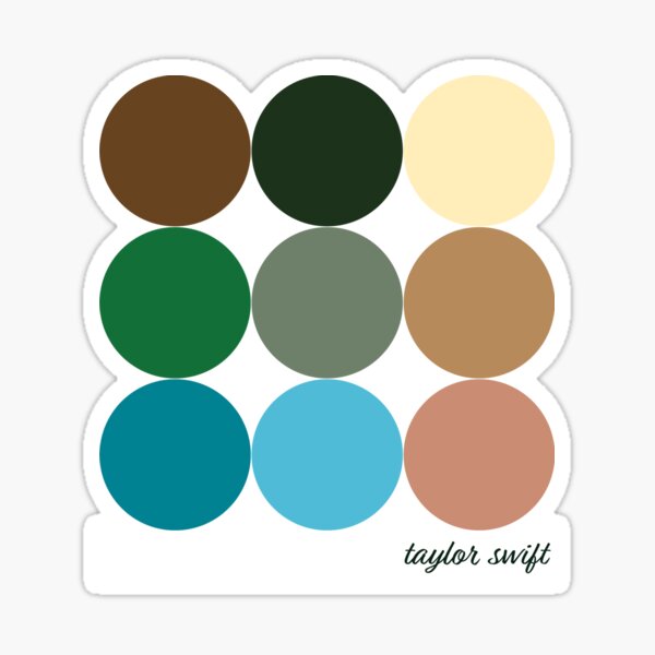 "Taylor Swift Debut Color Palette" Sticker for Sale by hmasondesign ...