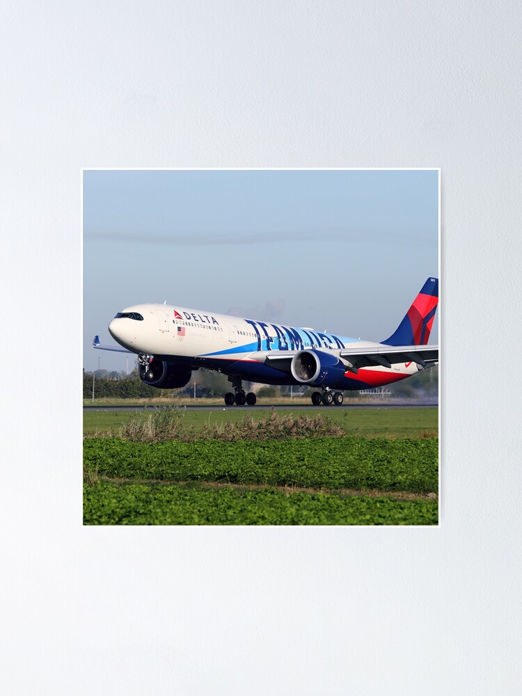 "Delta Air Lines Airbus A330-900 Team USA Livery" Poster for Sale by ...