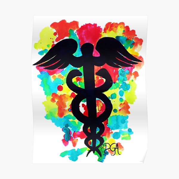 "Colorful Caduceus" Poster by DanielaGaleanoA | Redbubble