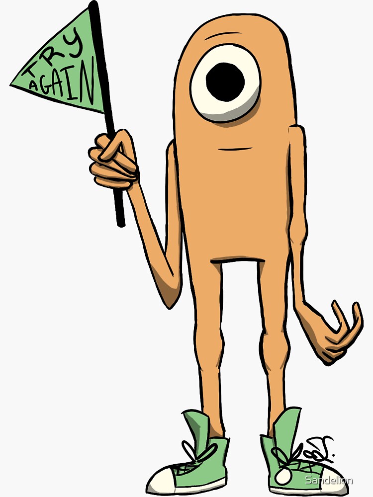 "Try Again" Sticker by Sandelion | Redbubble