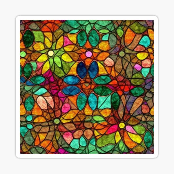 "Stained Glass" Sticker for Sale by Acidhalk | Redbubble
