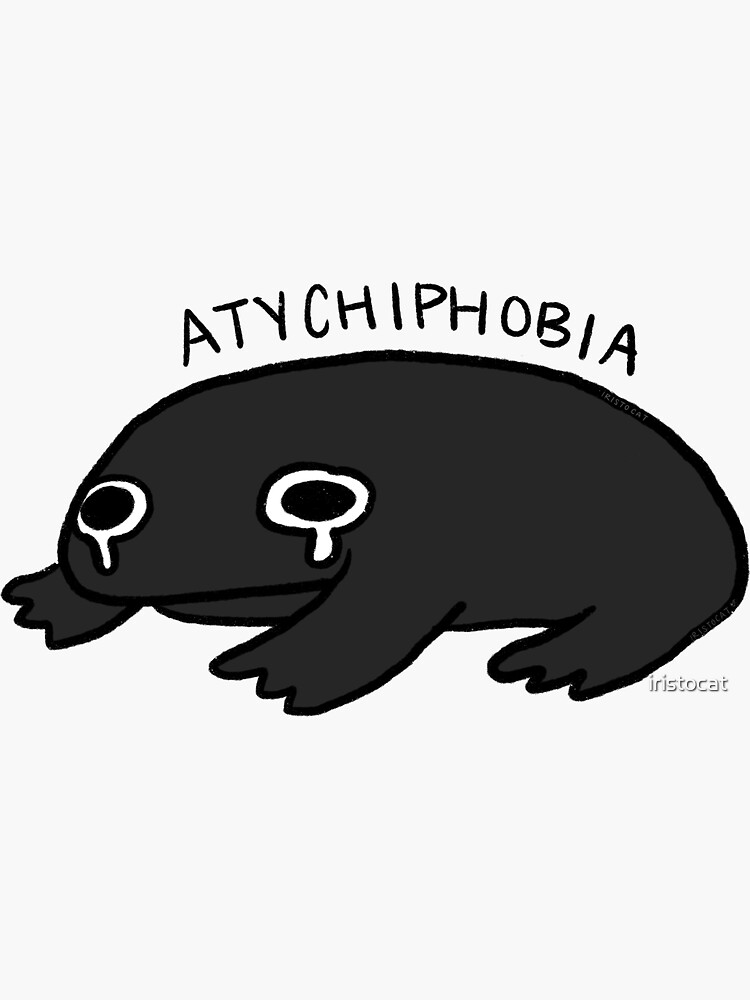 "Atychiphobia, Fear of Failure | Grey Crying Frog, Frog Stickers ...