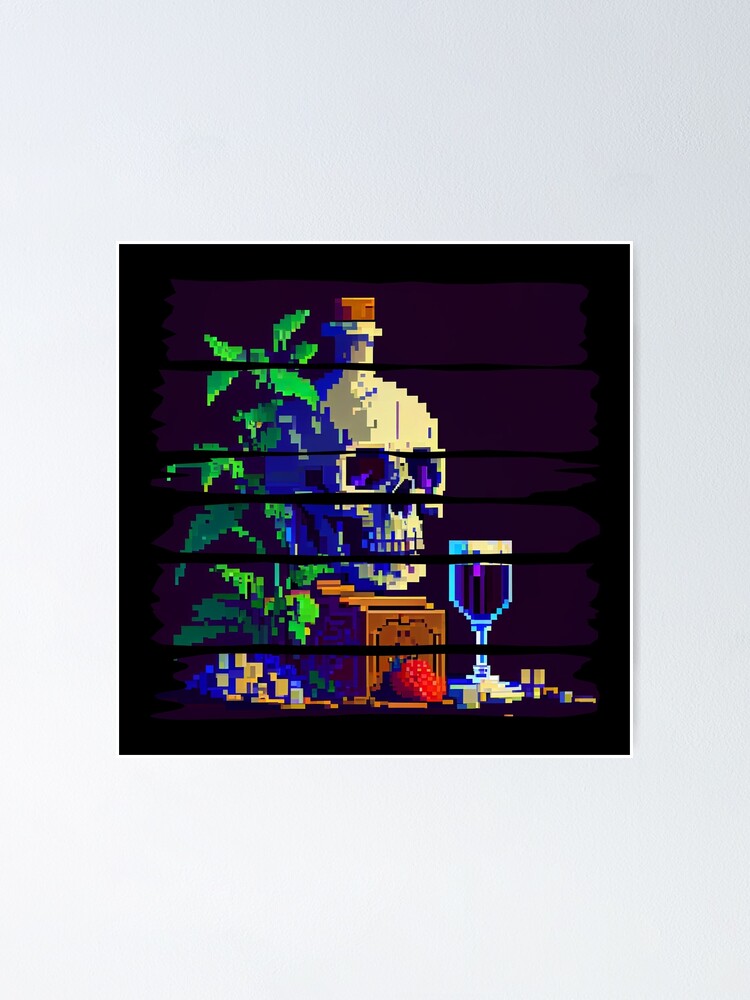"Skull Pixel Art" Poster for Sale by vladocar | Redbubble