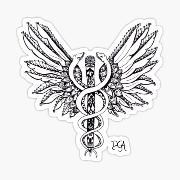 "Caduceus" Sticker by DanielaGaleanoA | Redbubble