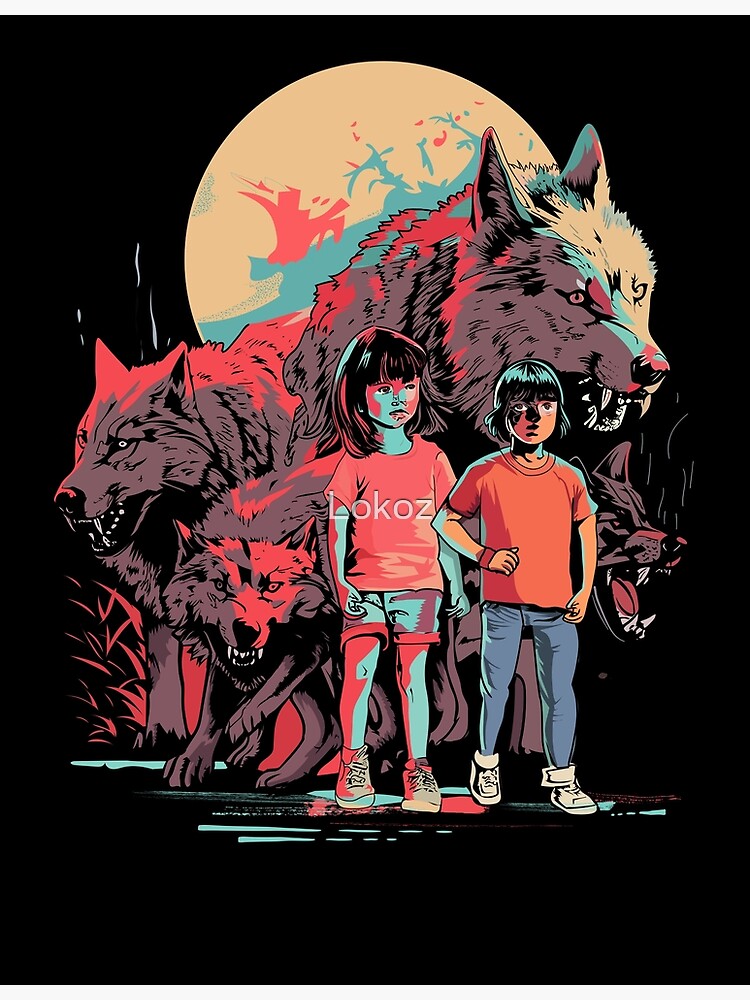 "Furious wolves protecting kids" Poster for Sale by Lokoz | Redbubble