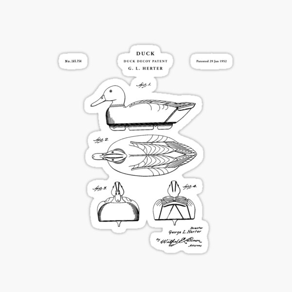 "Duck Patent Drawing Blueprint" Sticker for Sale by Vintago | Redbubble