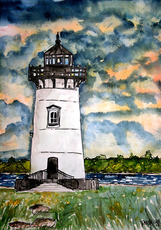 "Edgartown Lighthouse Painting Marthas Vineyard Massachusetts" by ...