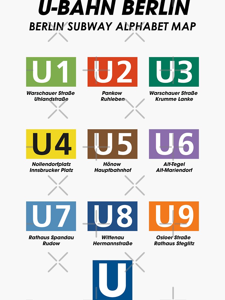 "Berlin Subway alphabet map, U-Bahn Berlin metro, S-Bahn ...