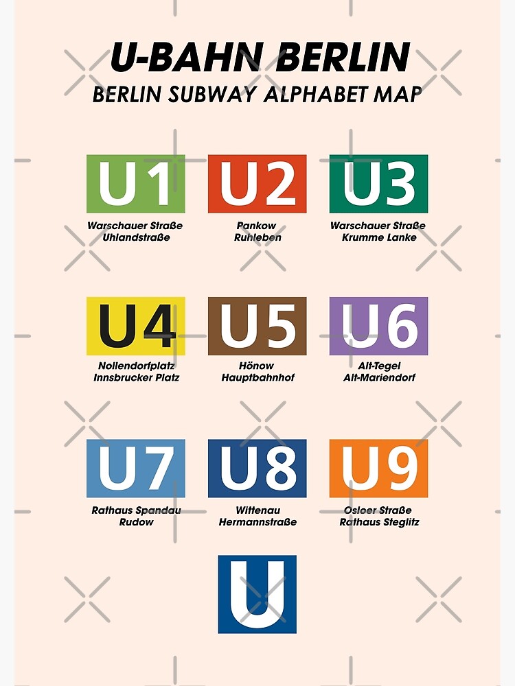 "Berlin Subway alphabet map, U-Bahn Berlin metro, S-Bahn ...