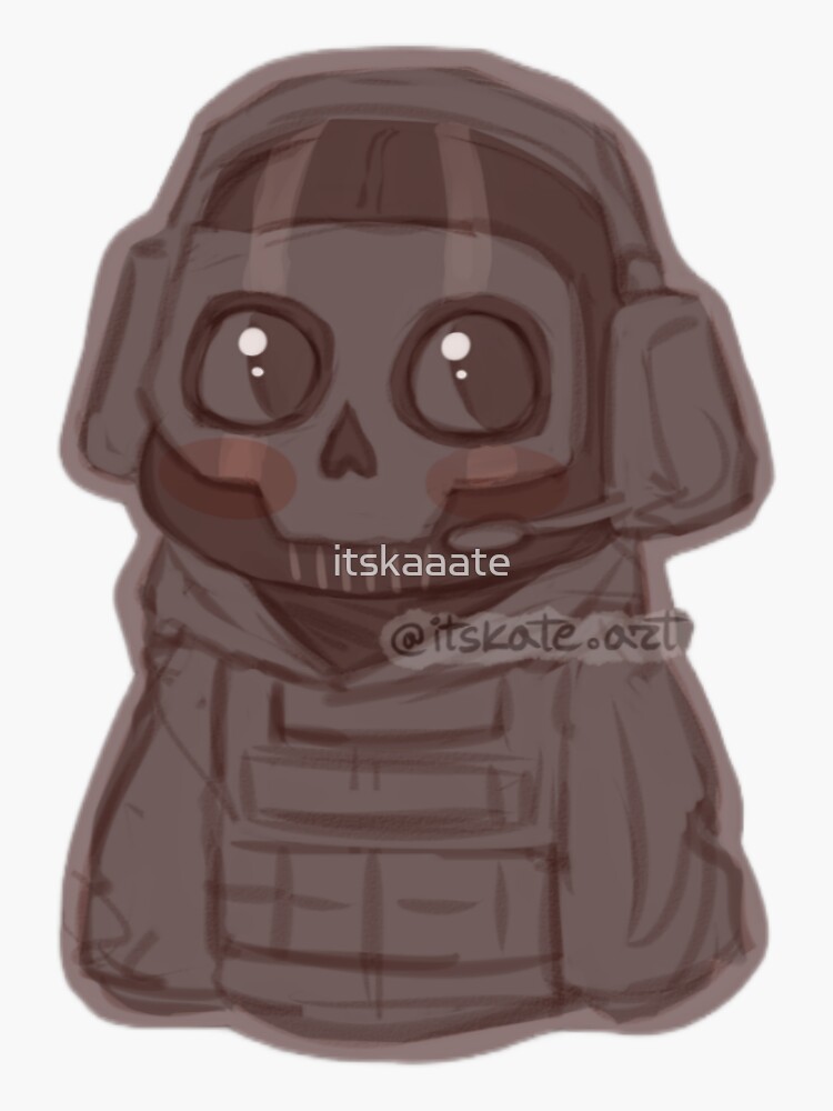 "chibi Ghost - MW2" Sticker for Sale by itskaaate | Redbubble