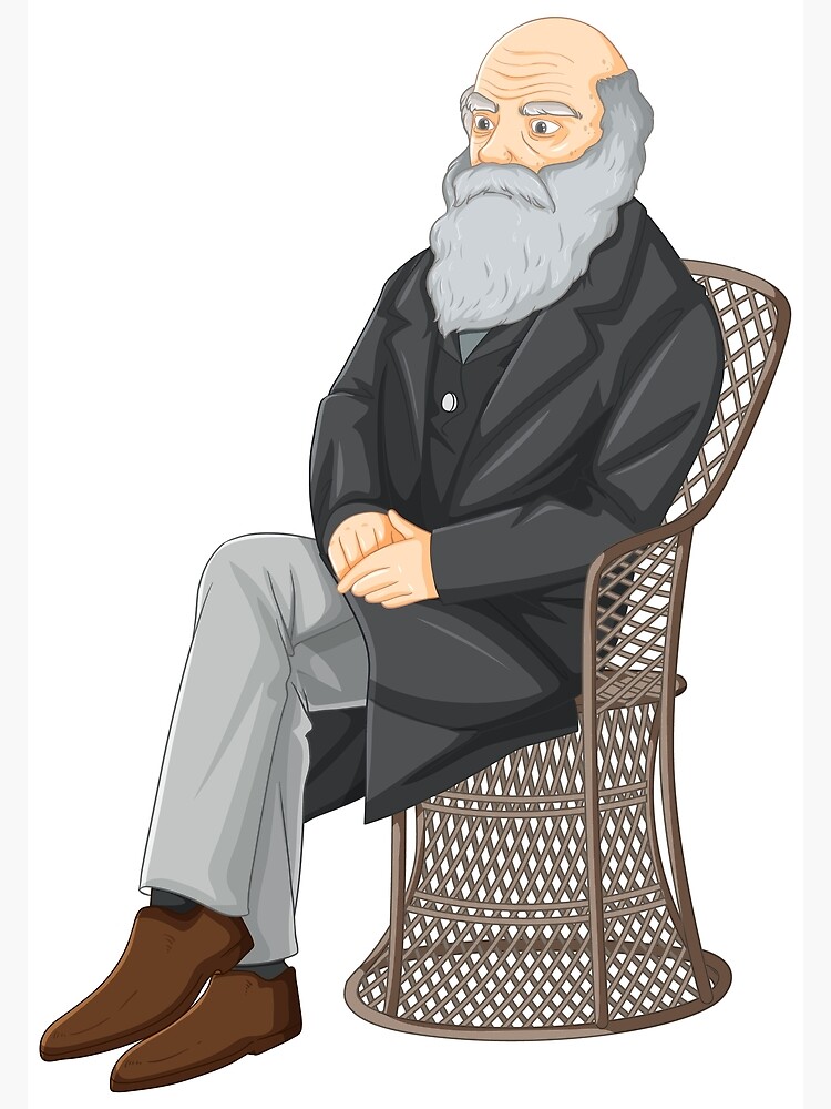 Charles Darwin cartoon drawing Premium Matte Vertical Poster sold by ...