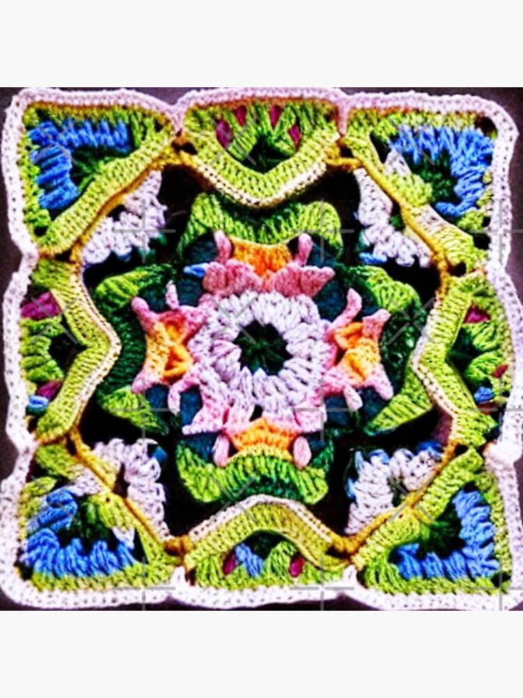 " Granny square patterns." Sticker by Natalia-Vlad | Redbubble