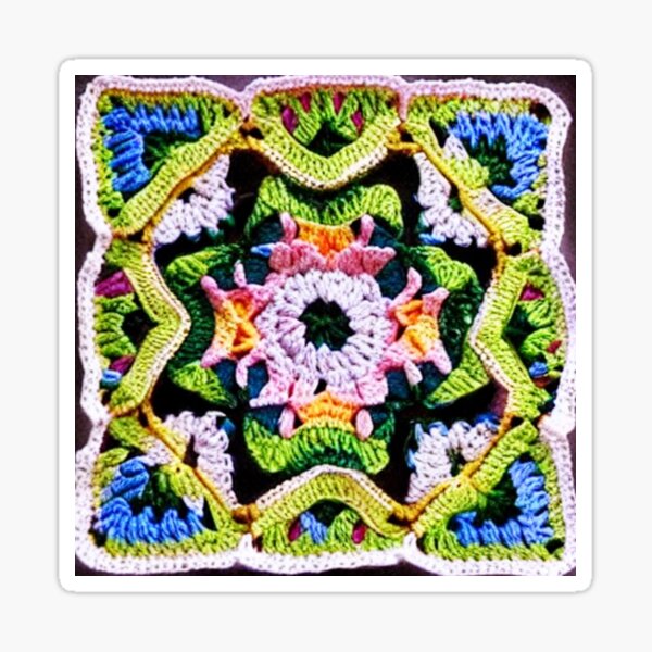 " Granny square patterns." Sticker by Natalia-Vlad | Redbubble
