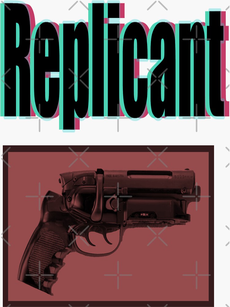 "blade runner replicant pistol" Sticker for Sale by Brownpants | Redbubble