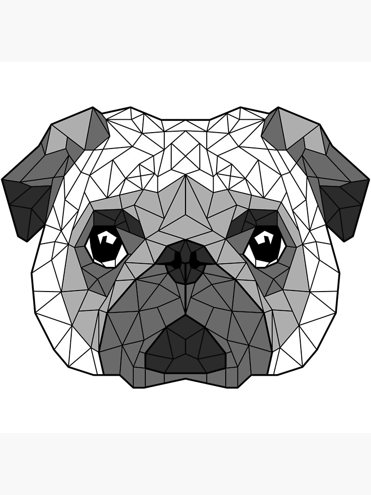 "Geometric Pug" Art Print for Sale by justinchou | Redbubble