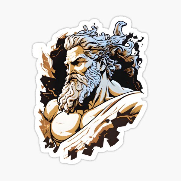 "Zeus - Greek god of thunder and sky sticker" Sticker by Cosmoverso ...