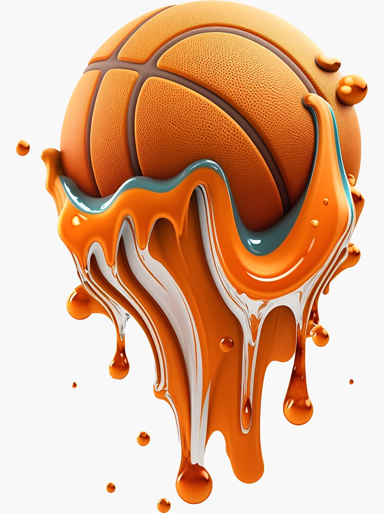 "Melting basketball" Sticker for Sale by Iba95 | Redbubble