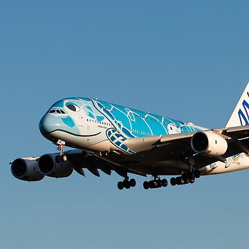 " All Nippon Airways Airbus A380-800 Flying Turtle Livery" Sticker for ...