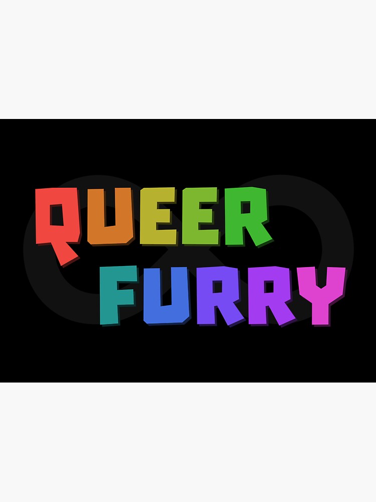 "Queer Furry Blocky Cartoon Font (Rainbow + Infinity)" Sticker for Sale ...