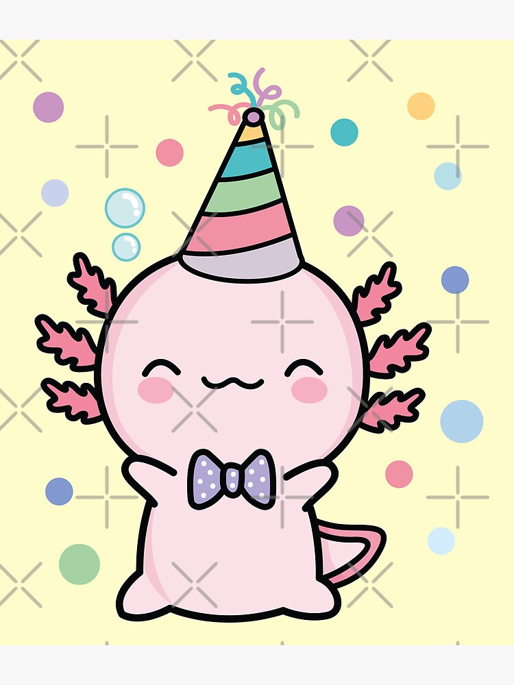 "Axolotl Happy Birthday" Photographic Print by XoTheMonster | Redbubble