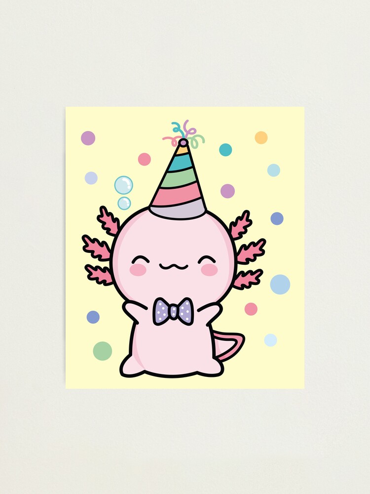 "Axolotl Happy Birthday" Photographic Print by XoTheMonster | Redbubble
