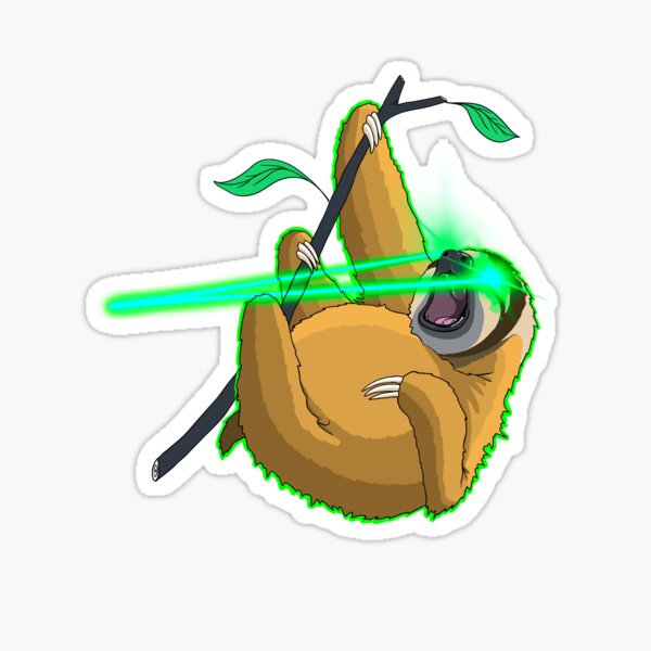 "Laser Sloth - the Terror of the Treetops" Sticker for Sale by JuniperL ...